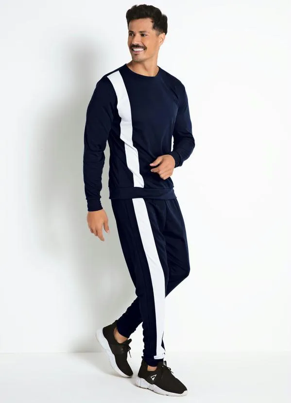 Conjunto Básico Marinho e Branco - Moda Pop