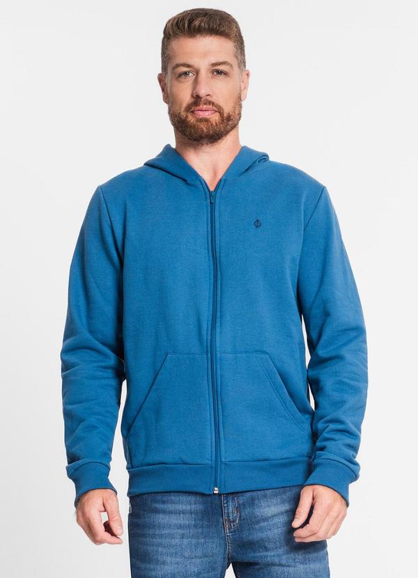 Jaqueta Masculina com Capuz Azul - Diametro