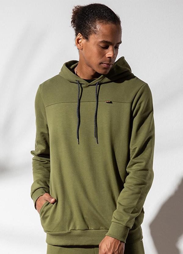 Blusão Masculino de Moletom Peluciado Verde - Habana