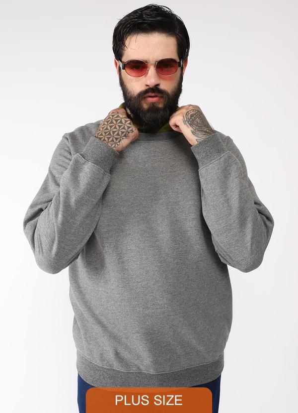 Blusão Moletom Flanelado Plus Mescla Claro - Basicamente