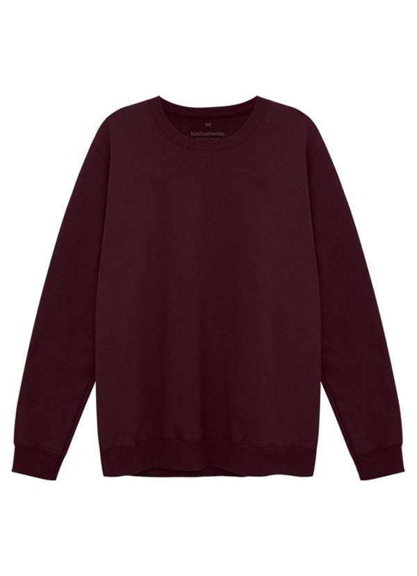 Blusão Moletom Flanelado Vermelho Vinho - Basicamente