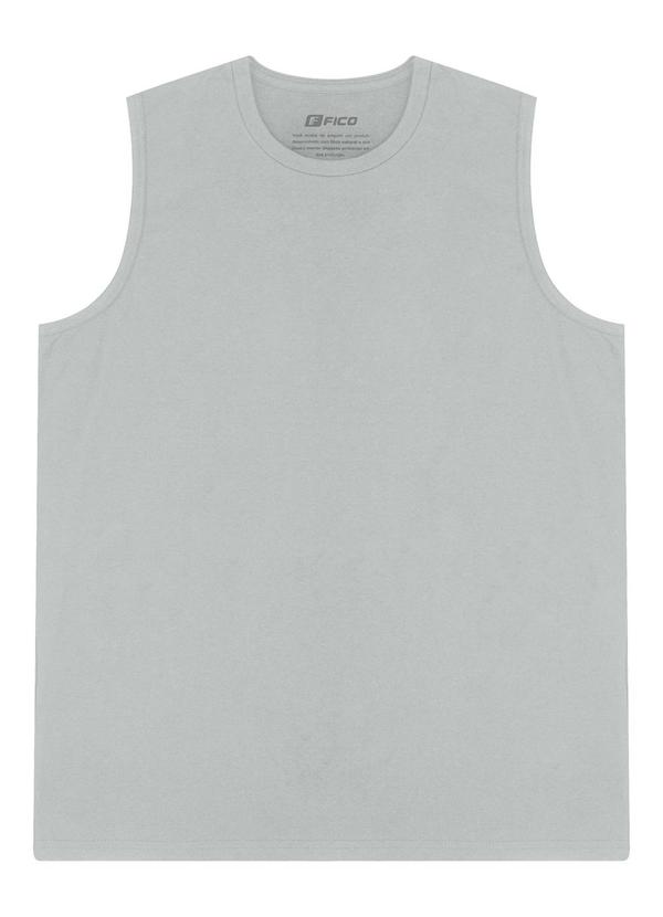 Regata Básica em Meia Malha de Algodão Cinza - Fico