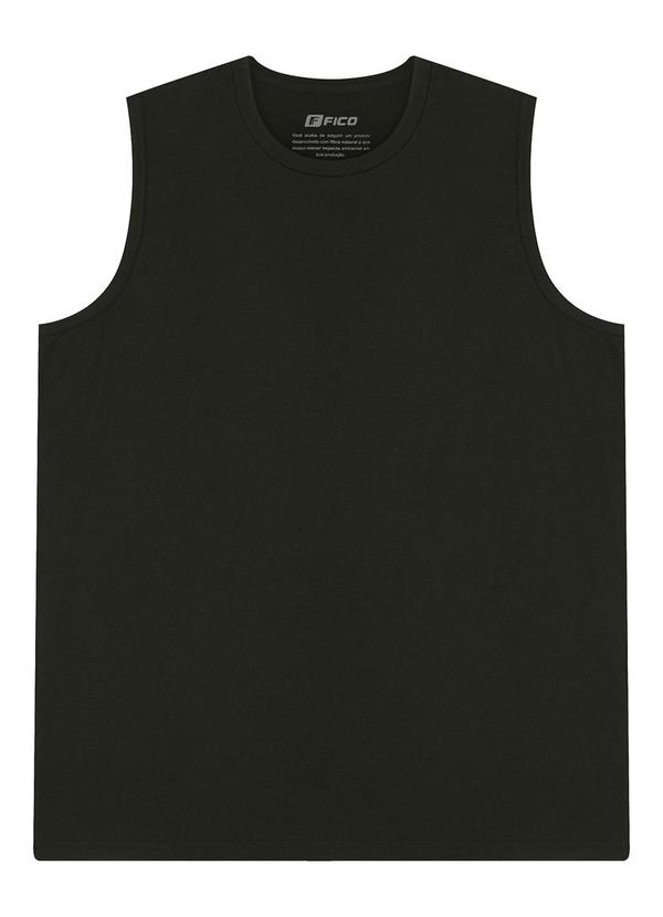 Regata Básica em Meia Malha de Algodão Preto - Fico