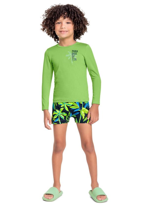 Conjunto com Camiseta e Sunga Fps+50 Verde - Quimby