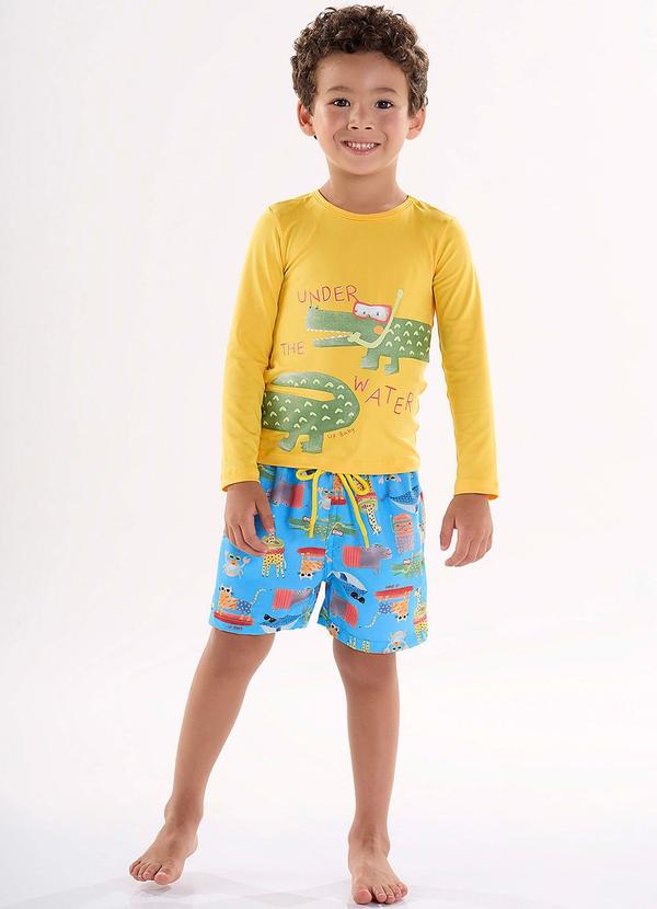 Conjunto de Praia Menino Fps+50 Amarelo - Up Baby