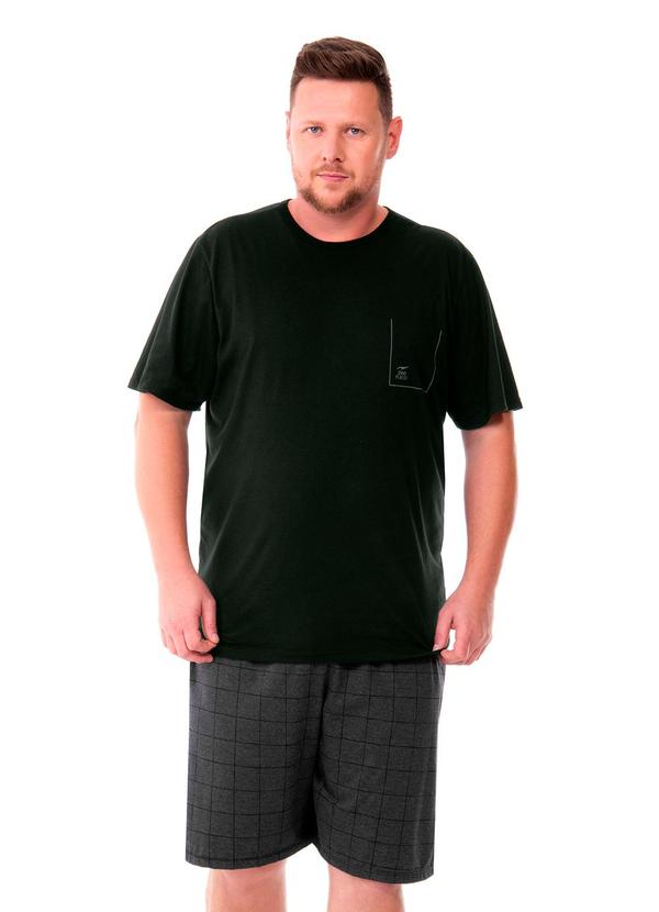 Pijama Decote Redondo e Bermuda Plus Preto - Zee Rucci