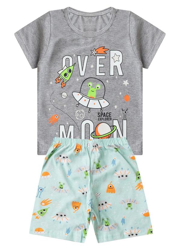 Pijama Infantil Masculino Brilha no Escuro Cinza - Rovitex