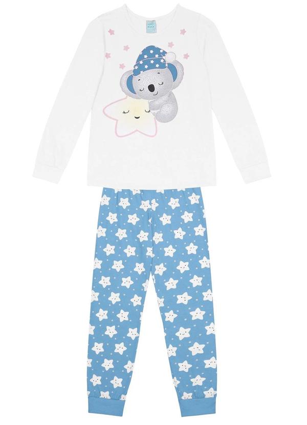 Pijama Brilha no Escuro Infantil Menina Branco - Kyly