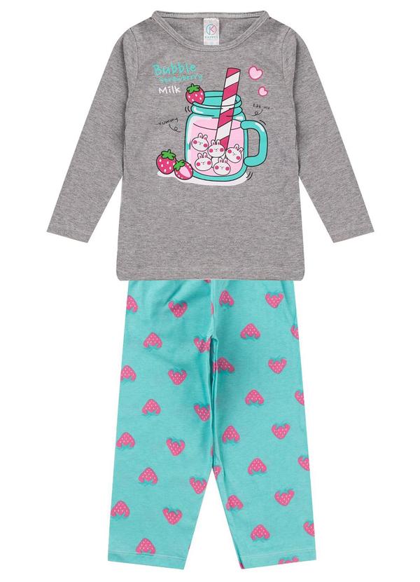 Pijama Infantil Menina Manga Longa Cinza - Rovitex