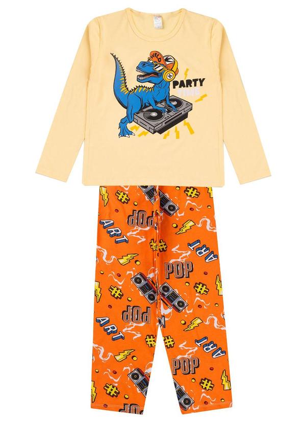Pijama Infantil Menino Manga Longa Amarelo - Rovitex