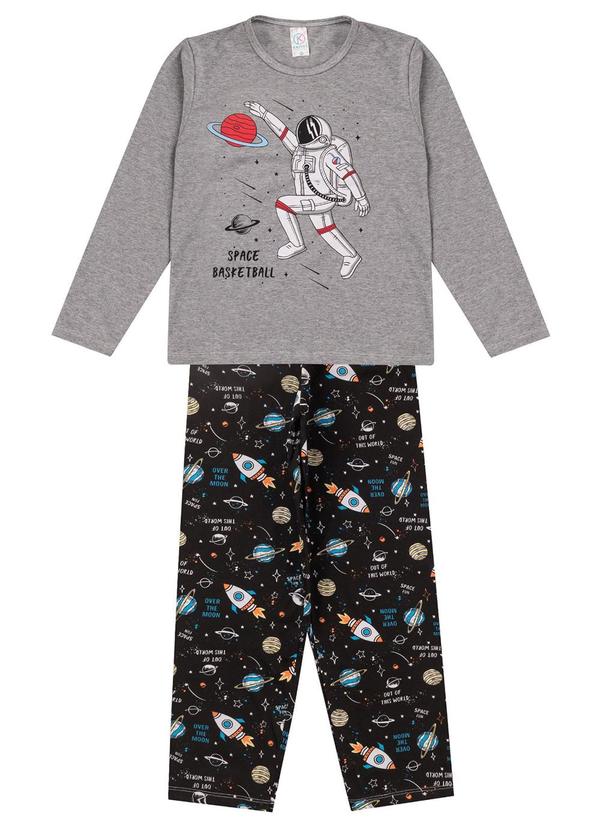 Pijama Infantil Menino Manga Longa Cinza - Rovitex