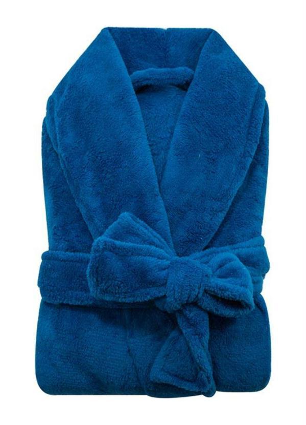 Roupão Microfibra Camesa Azul - Rovitex