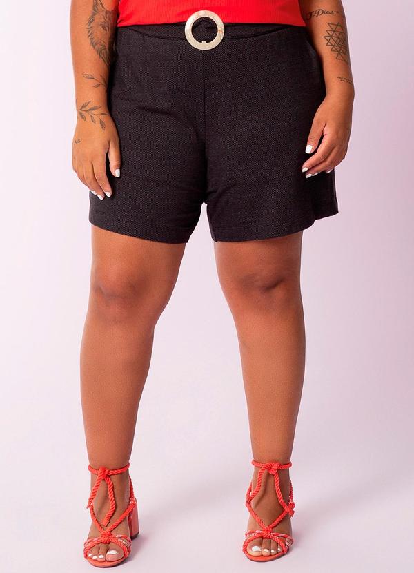 Bermuda Plus Size Feminina com Cinto Preto - Habana