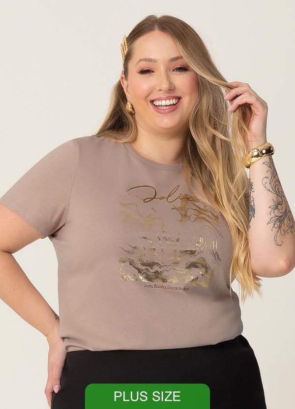 Blusa Comfort Estampada com Fóil Marrom - Habana