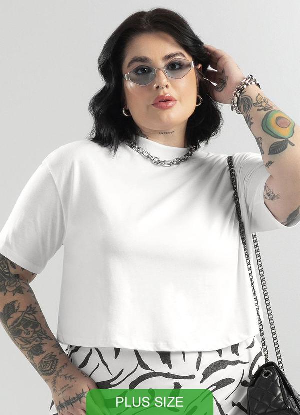 Blusa em Estilo Cropped Básica Branco - Cativa