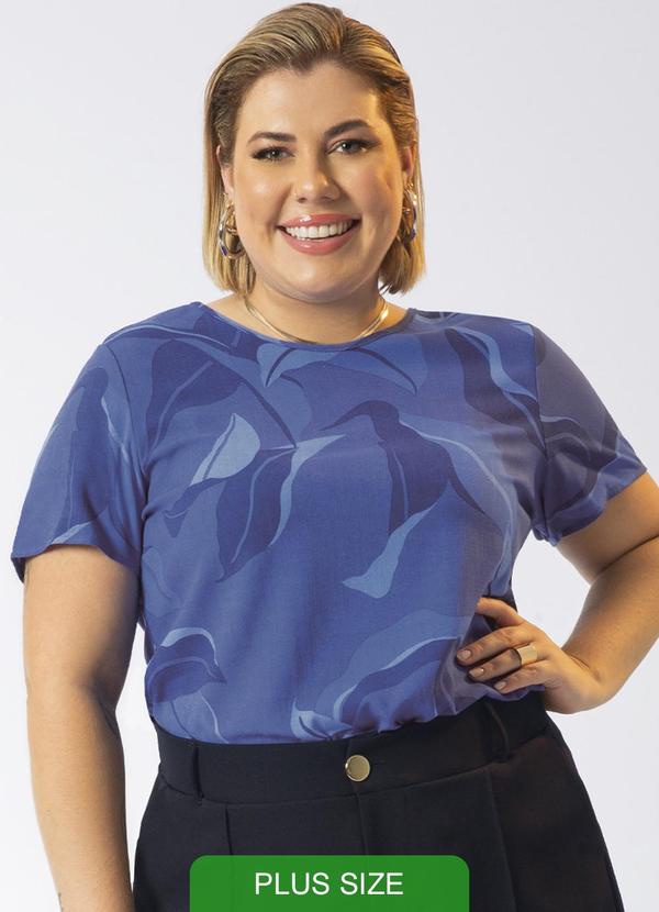Blusa Feminina com Estampa Rotativa Azul - Cativa