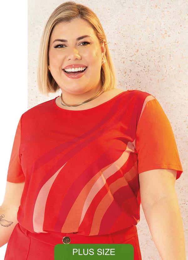 Blusa Feminina com Estampa Sublimática Laranja - Cativa