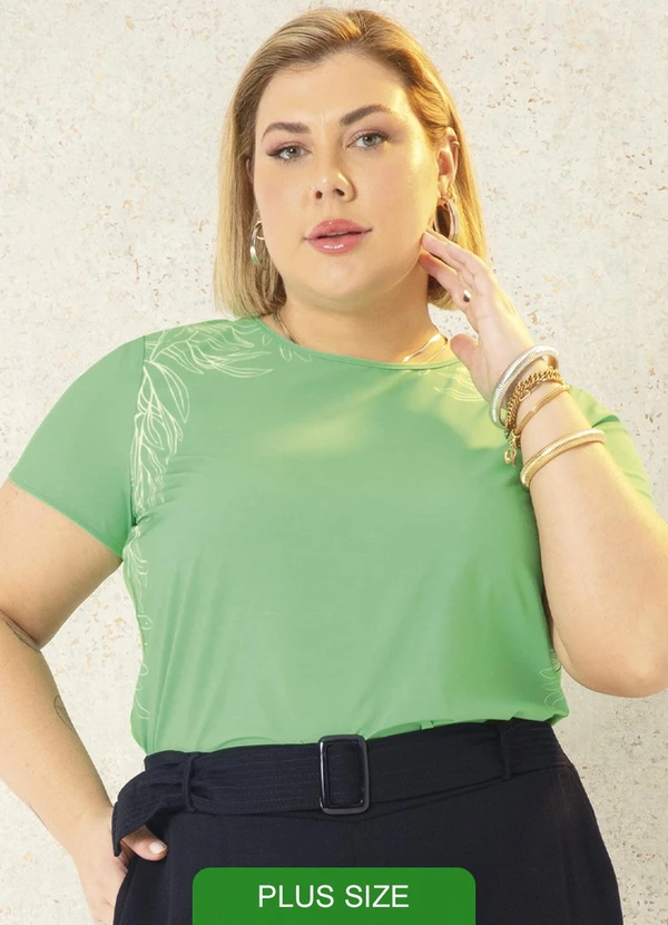 Blusa Feminina com Estampa Sublimática Verde - Cativa