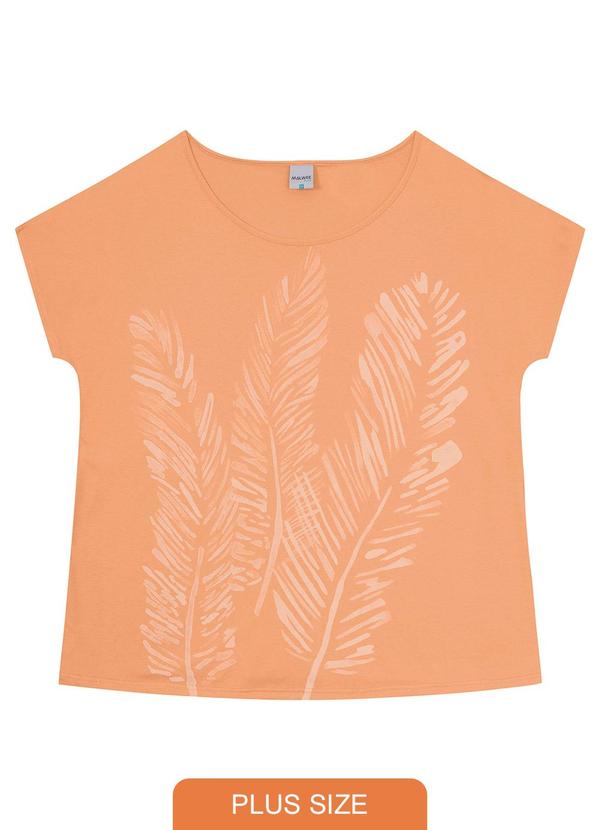 Blusa Laranja Folhagem em Malha - Malwee
