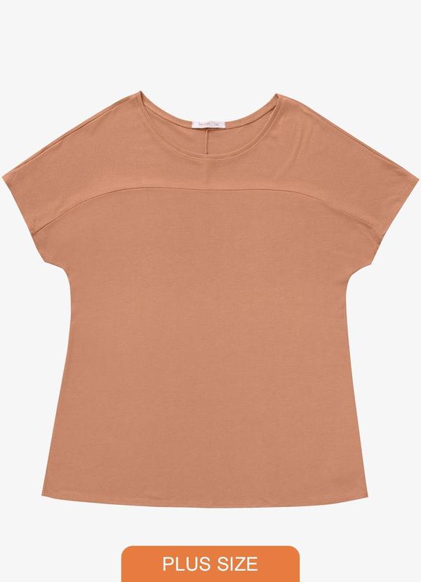 Blusa Visco Tricot Plus Size Marrom - Secret Glam