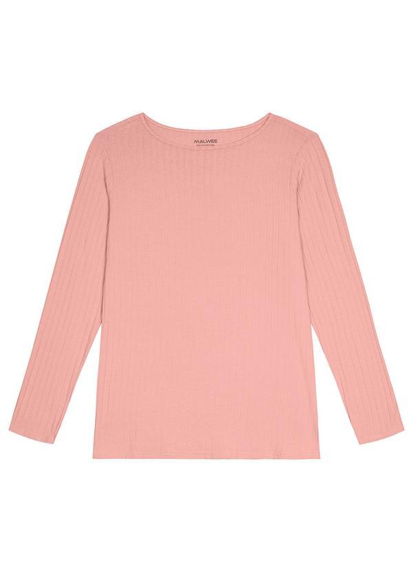 Blusa em Malha Canelada Feminina Plus Rosa - Malwee