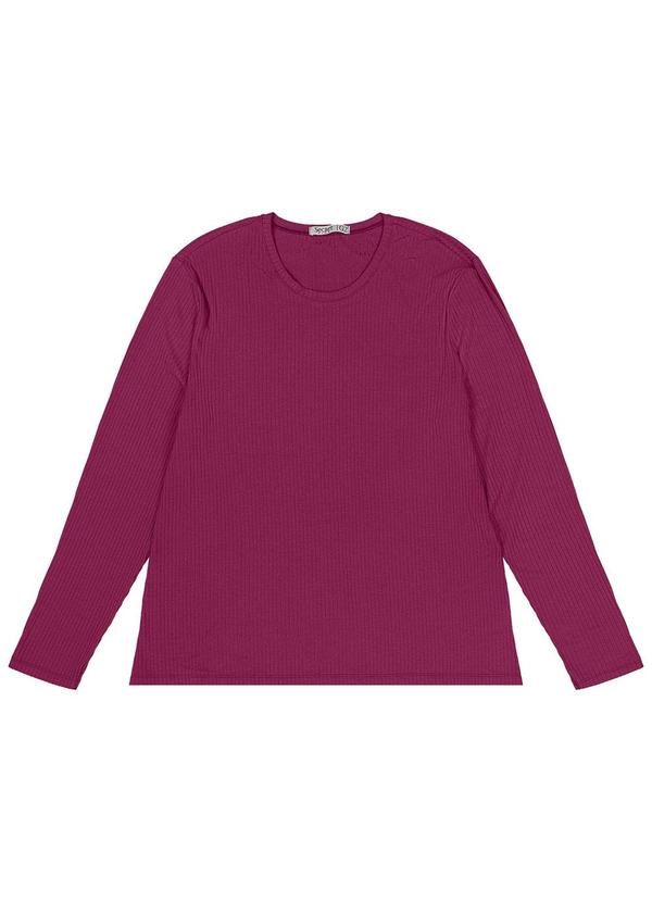 Blusa Manga Longa Ribana Canelada Vermelho - Secret Glam