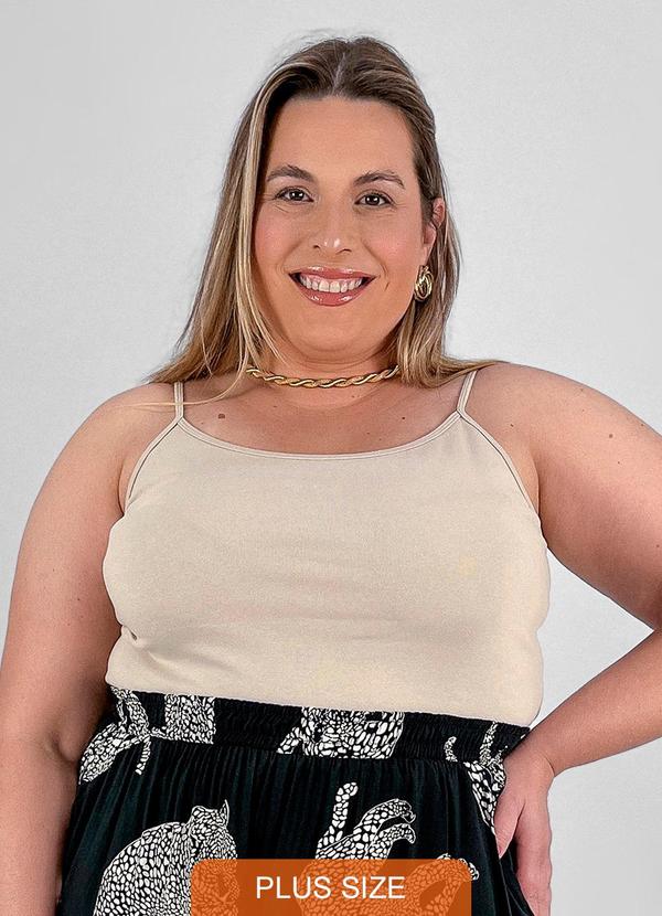 Body Feminino Plus Size Dani Bege - Miss Masy Plus