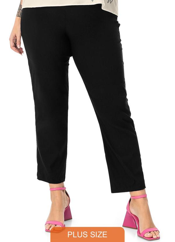 Legging Feminina Plus Size Bengaline Preto - Secret Glam