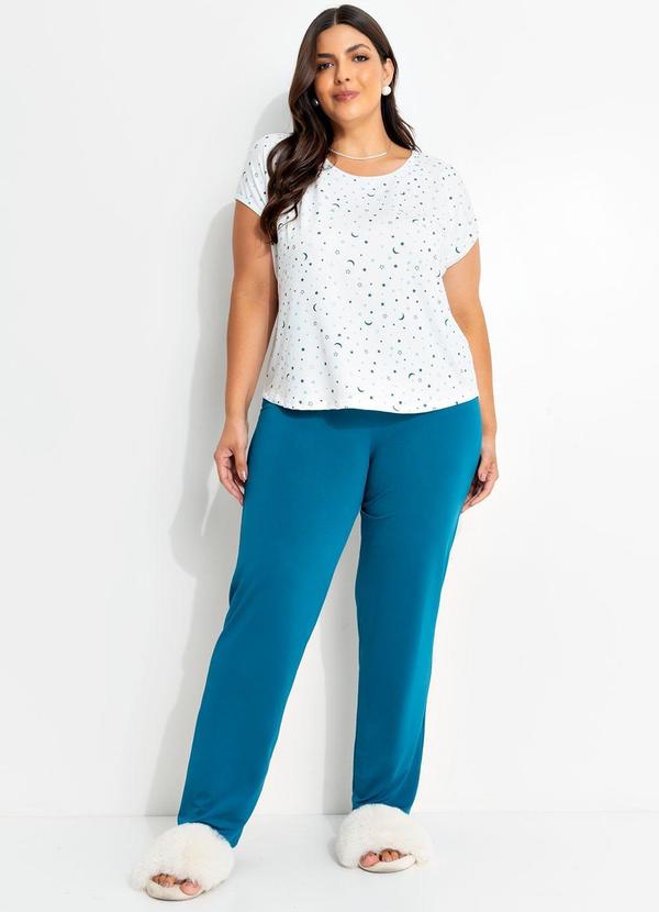 Pijama Off White em Malha Fria - Marguerite