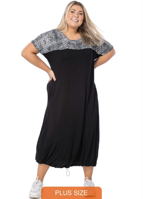 Miss Masy Plus - Vestido Feminino Plus Size Elisa (Preto)