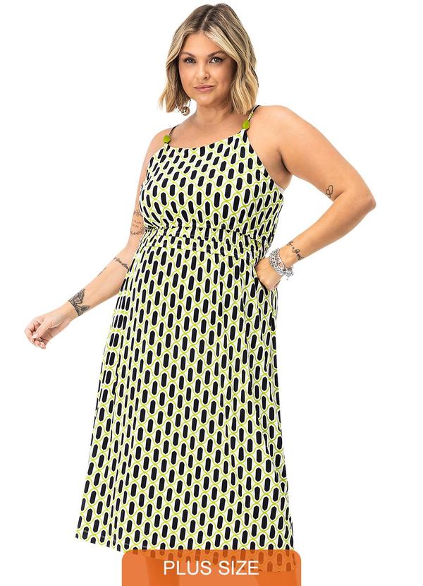 Vestido Midi De Alça Plus Size Verde Secret Glam