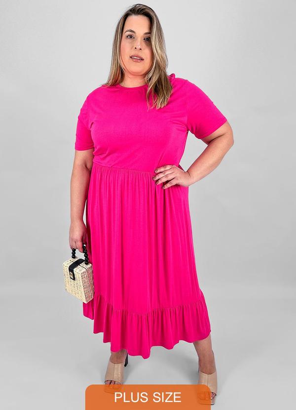 Vestido Plus Size Michele Pink - Miss Masy Plus