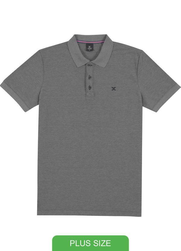 Camiseta Polo Masculina Plus Size Preto - Cativa