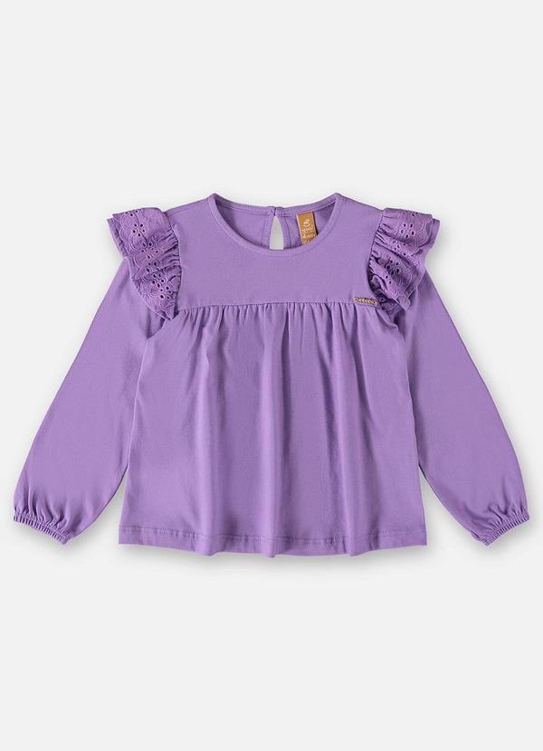 Bata Manga Longa Infantil Menina Roxo - Up Baby