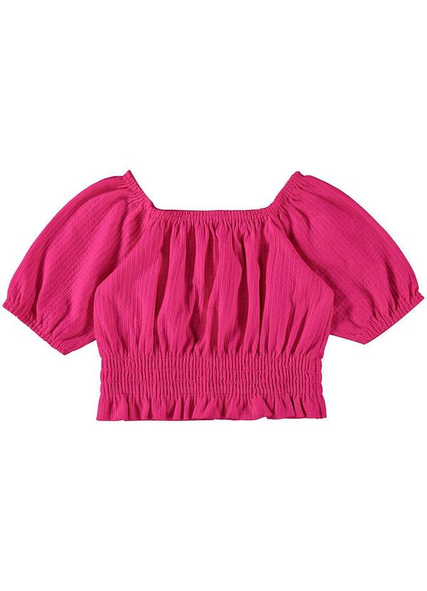 Blusa Cropped Texturizada Rosa - Malwee Kids