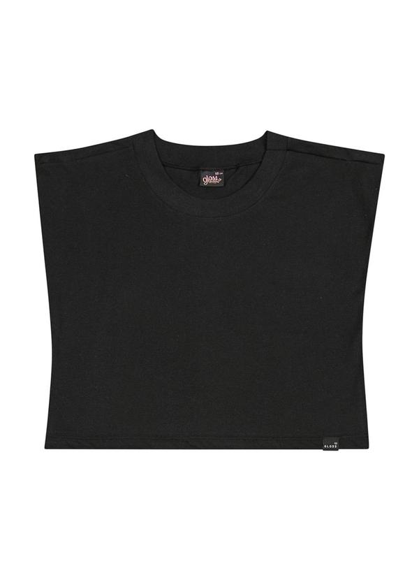 Blusa Box Básica em Meia Malha Juvenil Preto - Gloss