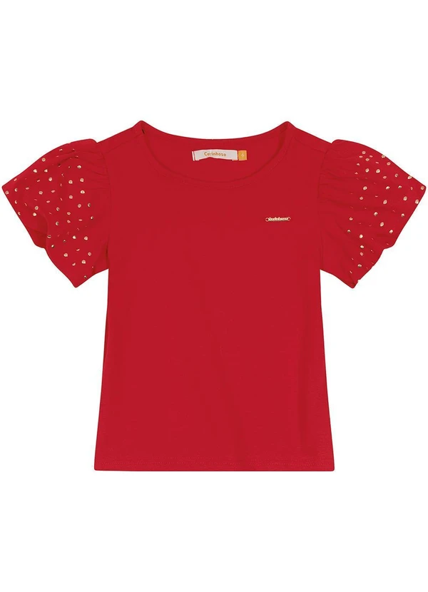 Blusa com Lantejoulas Menina Vermelho - Carinhoso