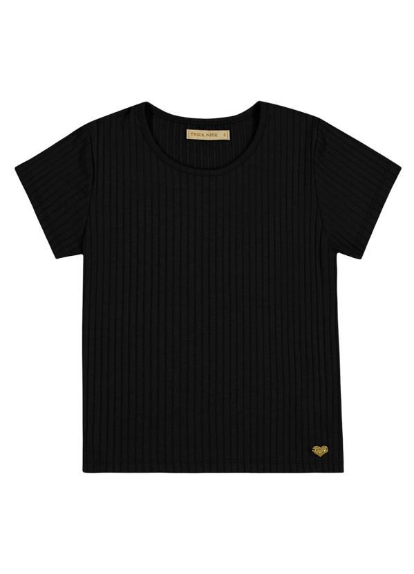 Blusa Infantil Menina Básica Preto - Trick Nick