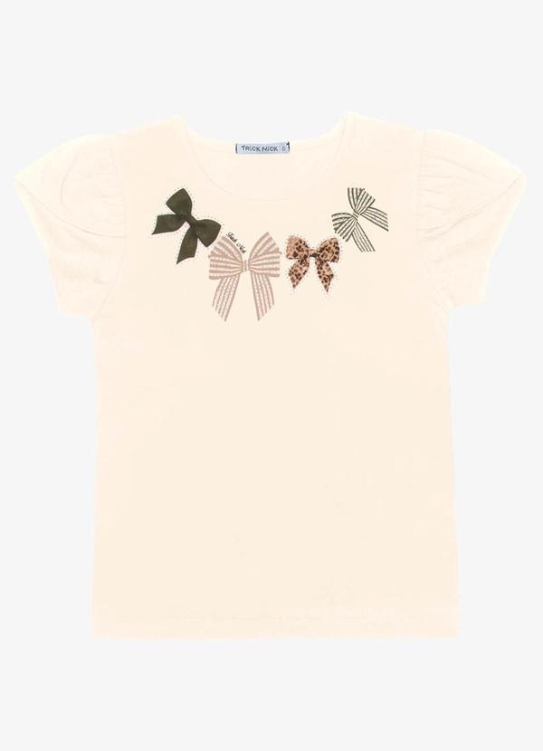 Blusa Meia Malha Estampa Laço Bege - Trick Nick