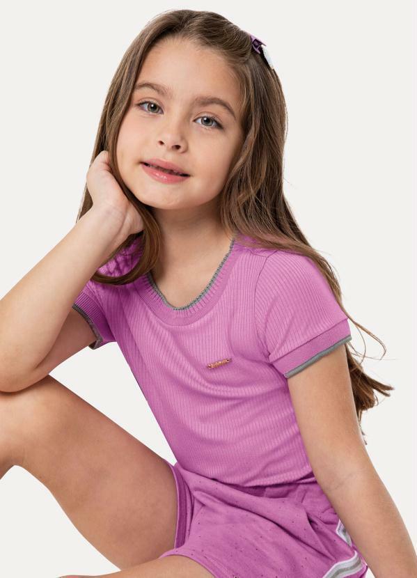 Blusa Rosa Malha Canelada Menina - Carinhoso