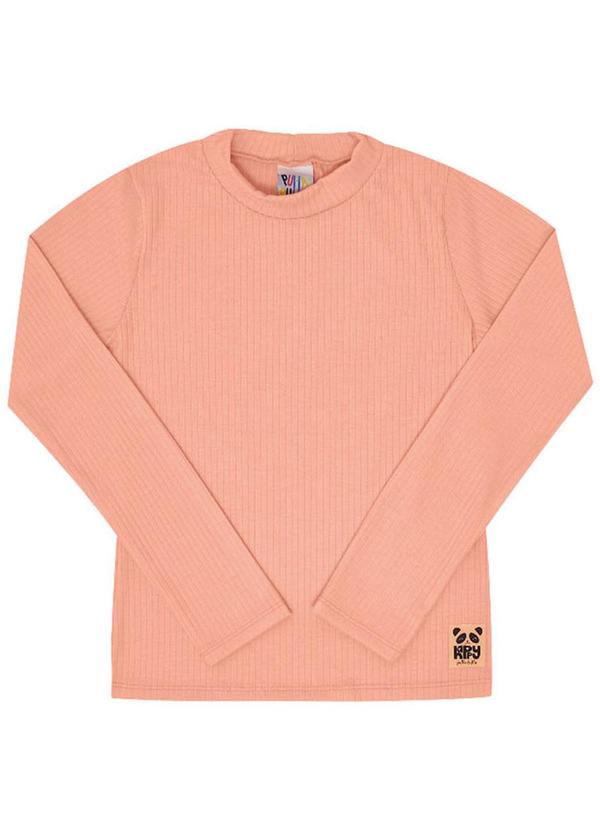 Blusa Malha Canelada Feminina Laranja - Pulla Bulla