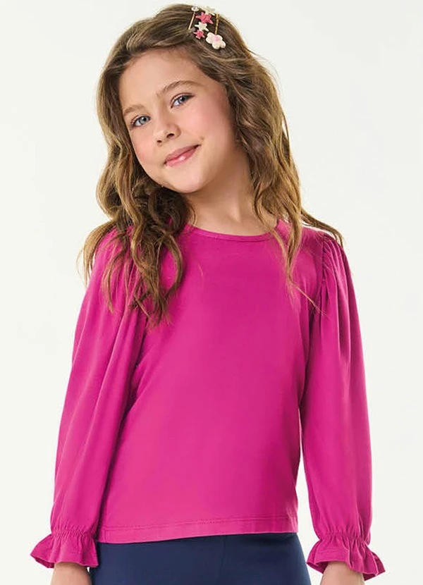 Blusa Manga Longa Feminina Frufru Rosa - Trick Nick