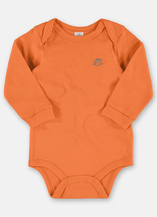 Body Manga Longa Básico Unissex Laranja - Up Baby