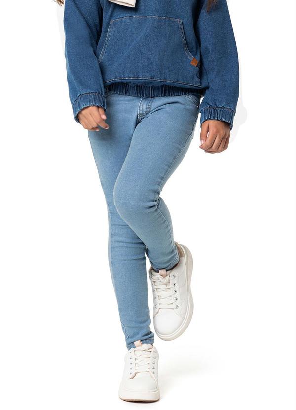 Calça Skinny Infantil Menina Malha Denim Azul - Malwee Kids