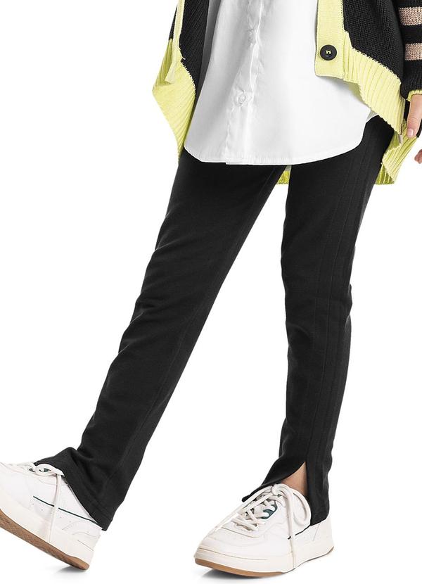 Calça Legging em Molecotton Juvenil Preto - Gloss