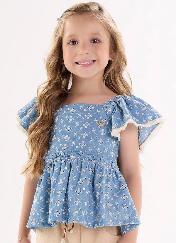 Bata Infantil em Laise para Menina Azul - Up Baby