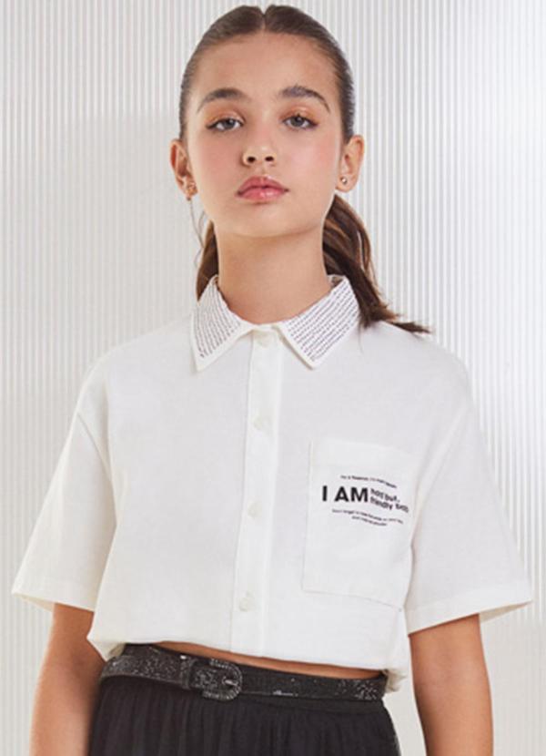 Camisa Cropped Off White Off White - TexBrands