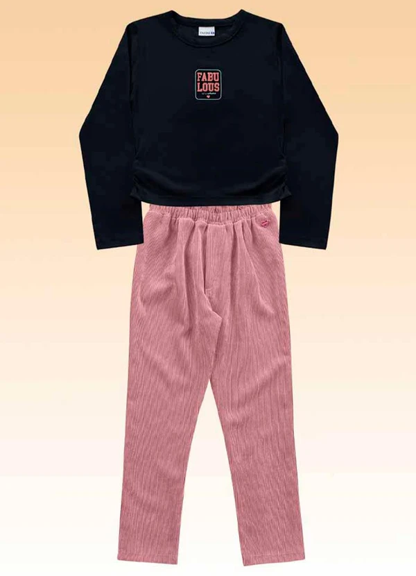 Conjunto Blusa e Calça Preto - Fakini Kids