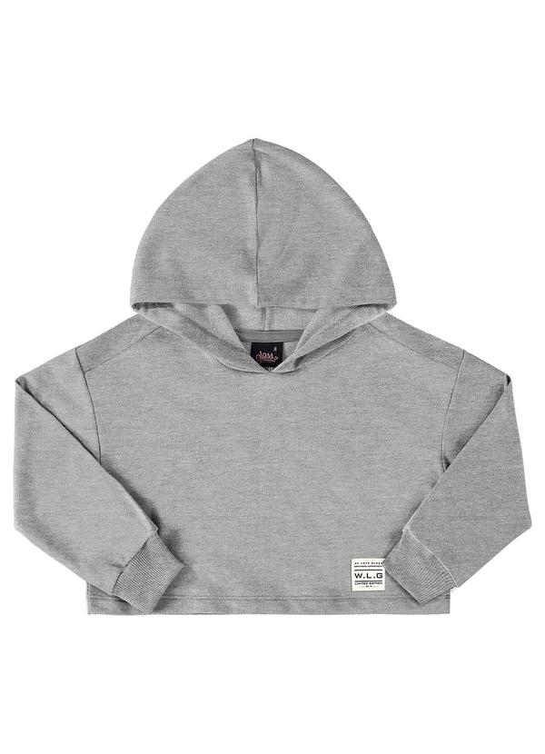 Blusão Cropped Básico Juvenil Cinza - Gloss