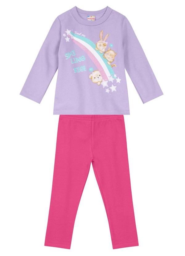 Conjunto Arco Íris Infantil Menina Lilás - Brandili